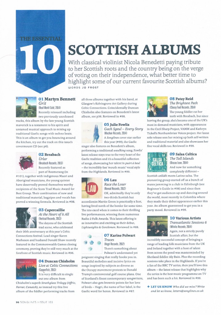 Patsy Reid » Songlines 10 Essential Scottish Albums!